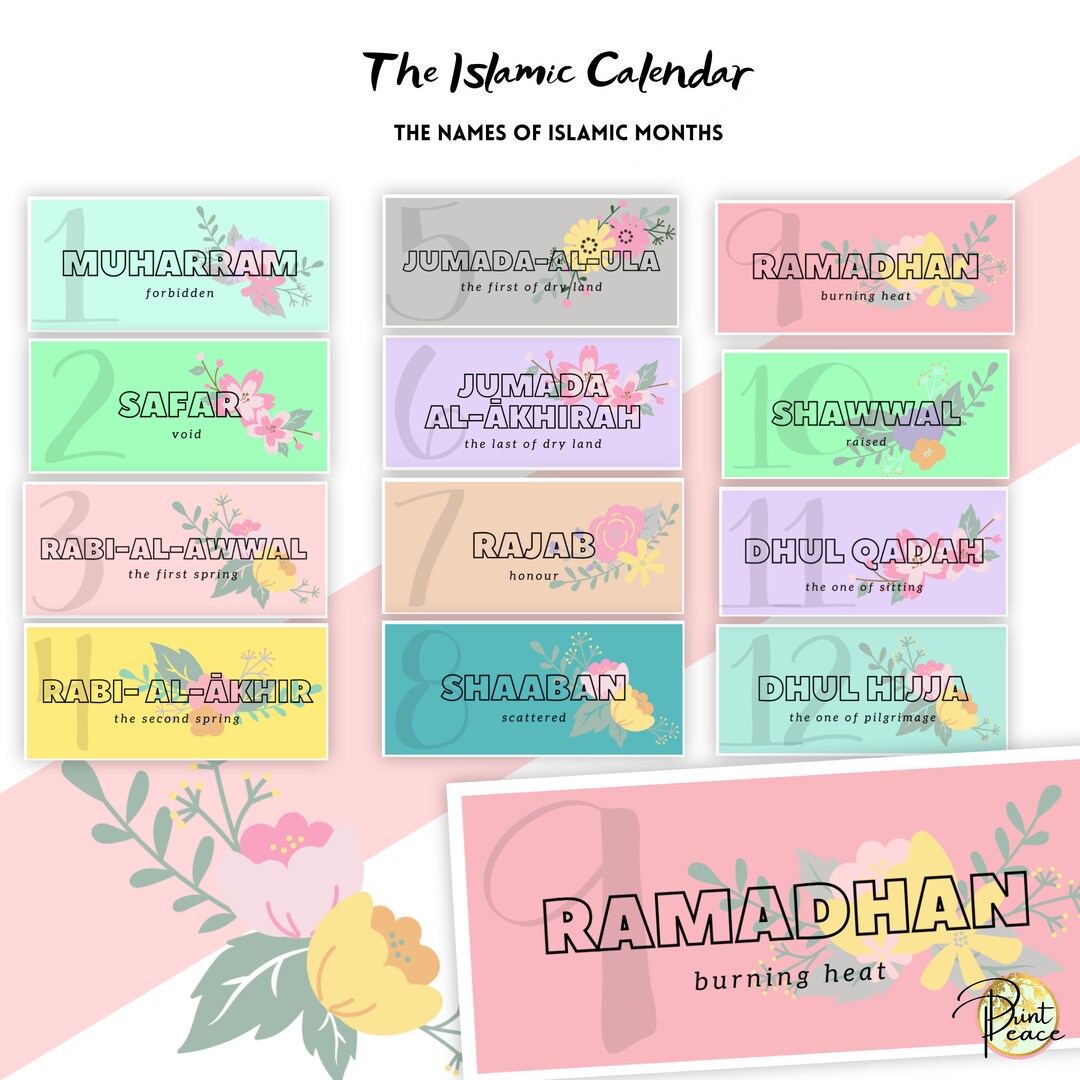 Islamic Calendar / Names of Islamic Months / Journal Tags / Muslim ...