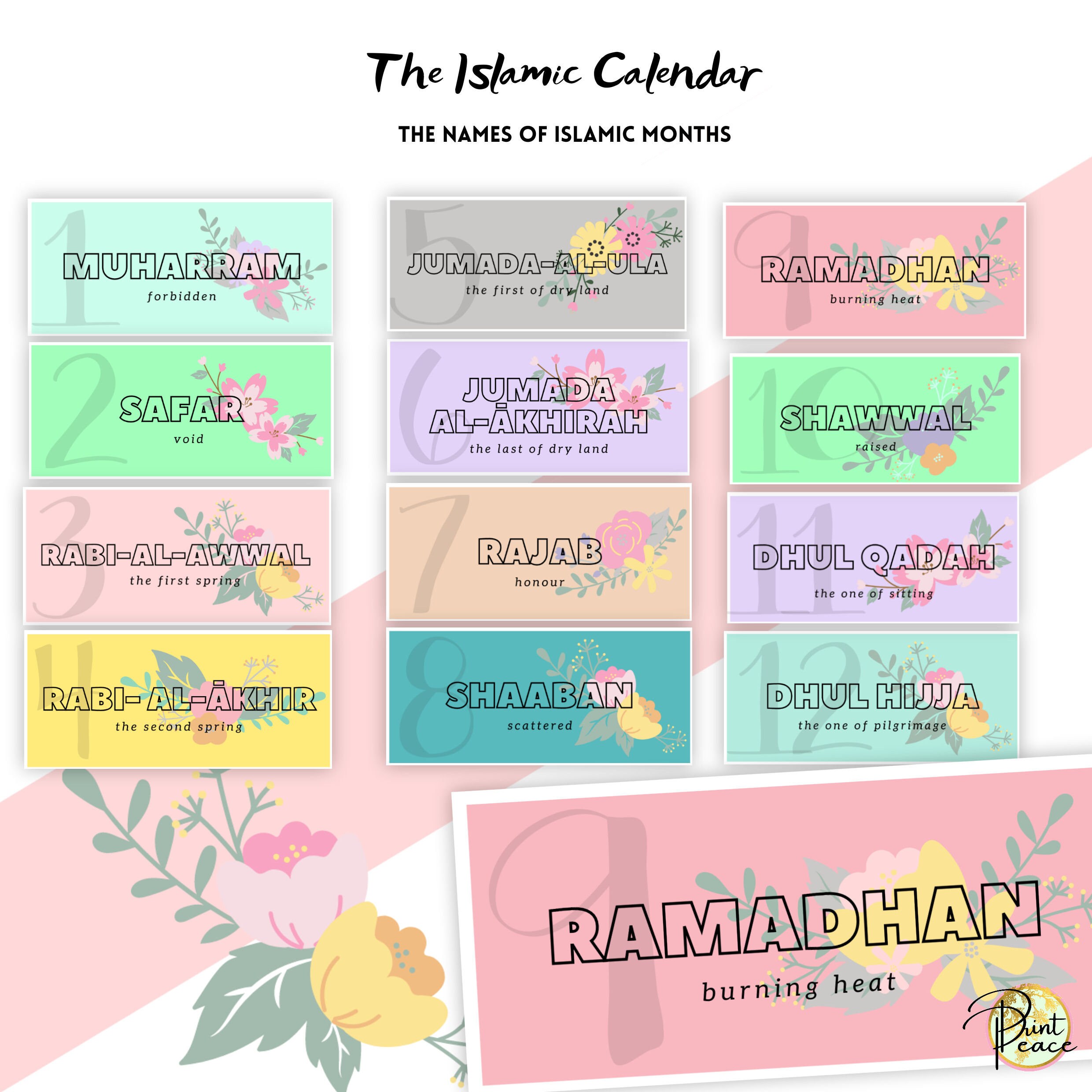 Islamic Calendar / Names of Islamic Months / Journal Tags / Muslim ...