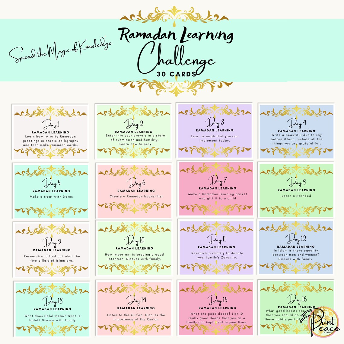 Ramadan Learning Challenge / Fun Ramadan Printable / Ramadan Flash ...