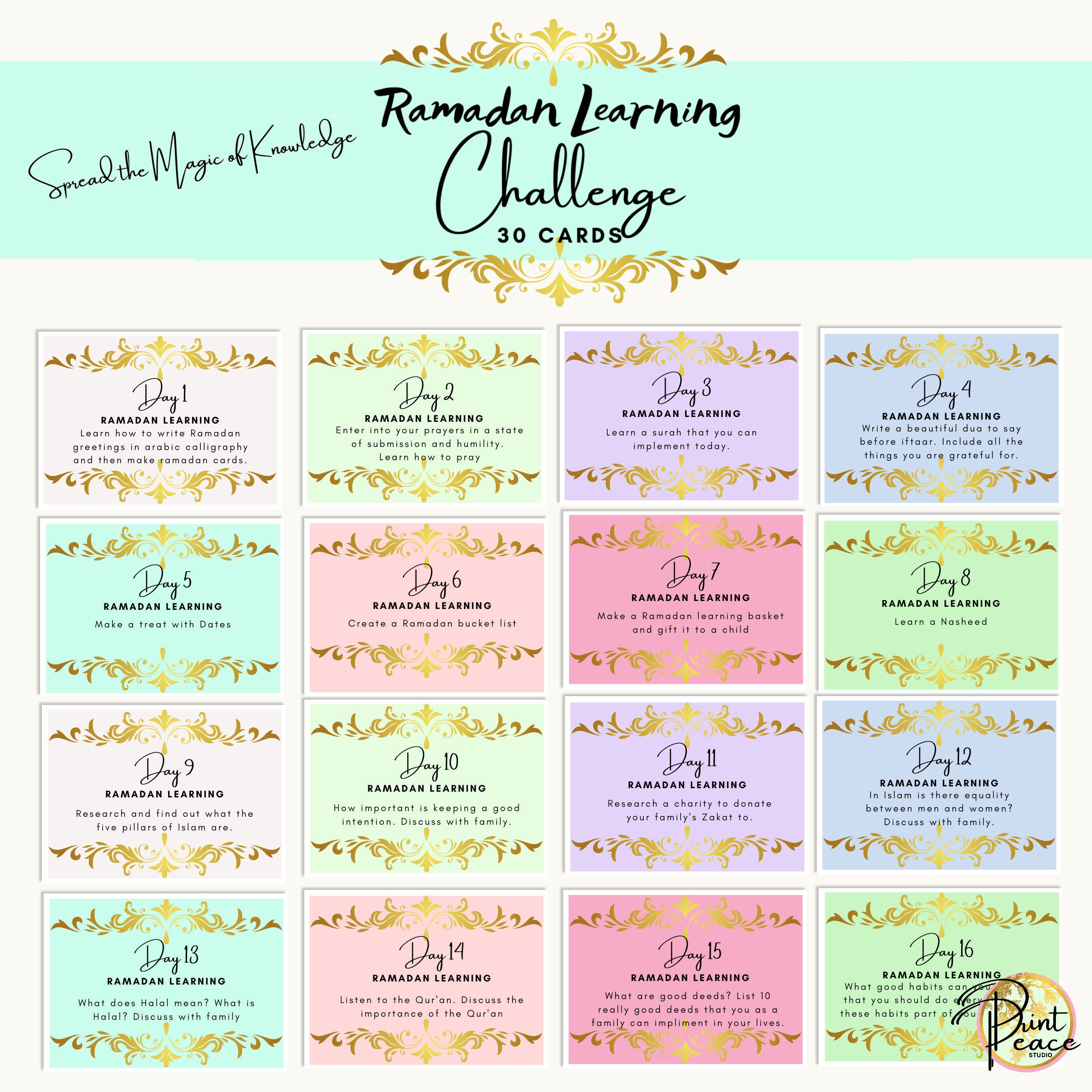 Ramadan Learning Challenge / Fun Ramadan Printable / Ramadan Flash ...