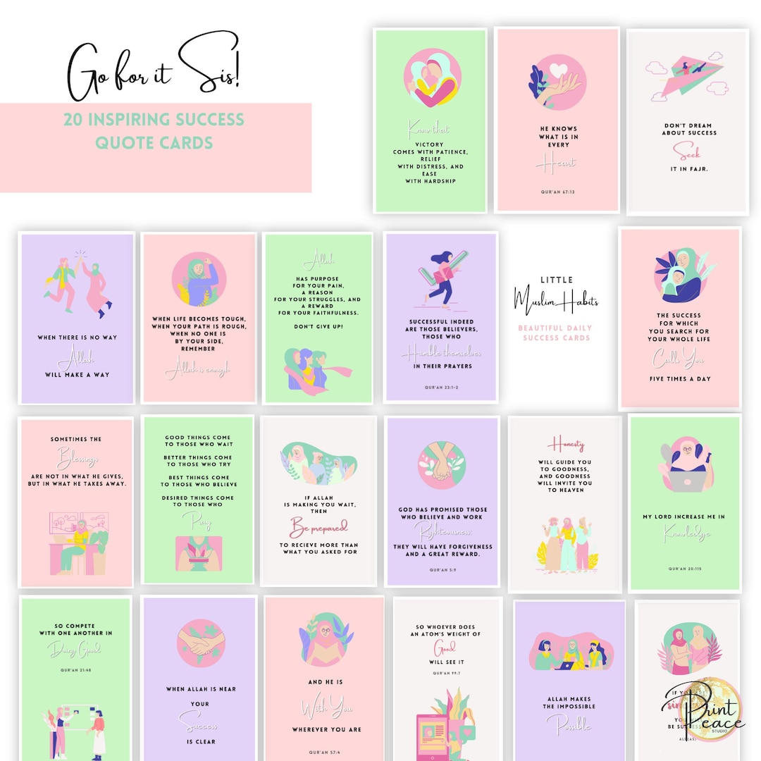 Inspiring Success Cards for Sister / Muslim Printable Cards / Muslim ...