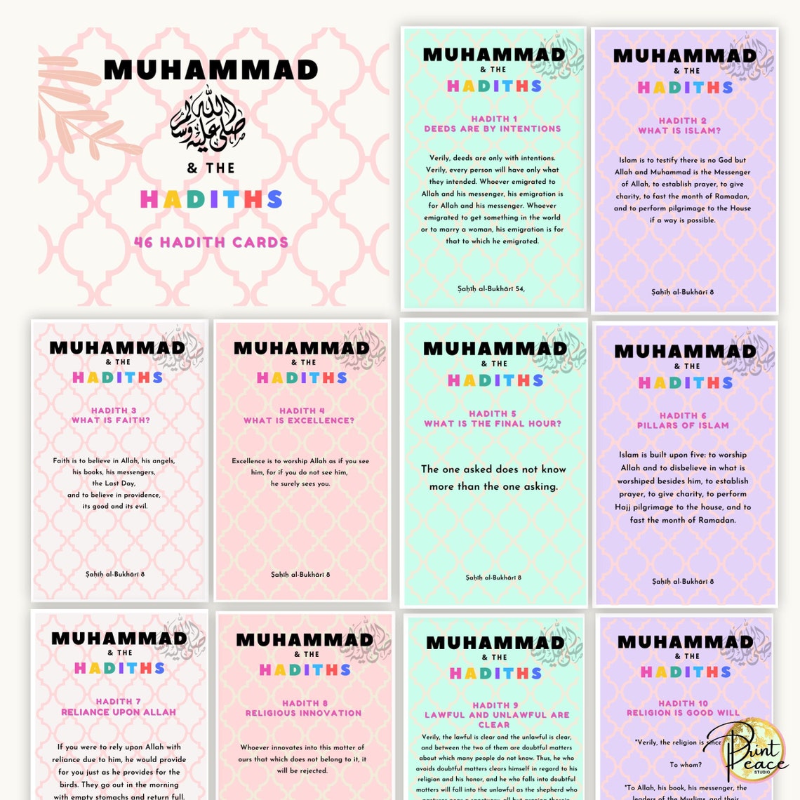 Hadith Cards/ Islamic Cards/ Muslim Cards/ Islamic Family Activities ...