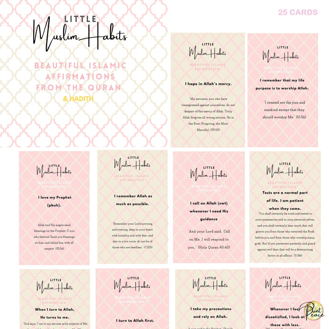 Muslim Affirmation Cards / Ramadan Month Learning / Motivational Cards ...