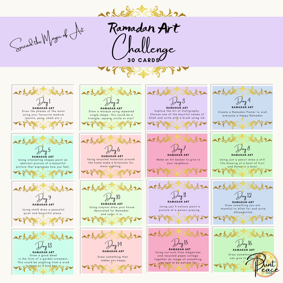 Ramadan Art Challenge / Family Activity / Activity Cards / Ramadan ...