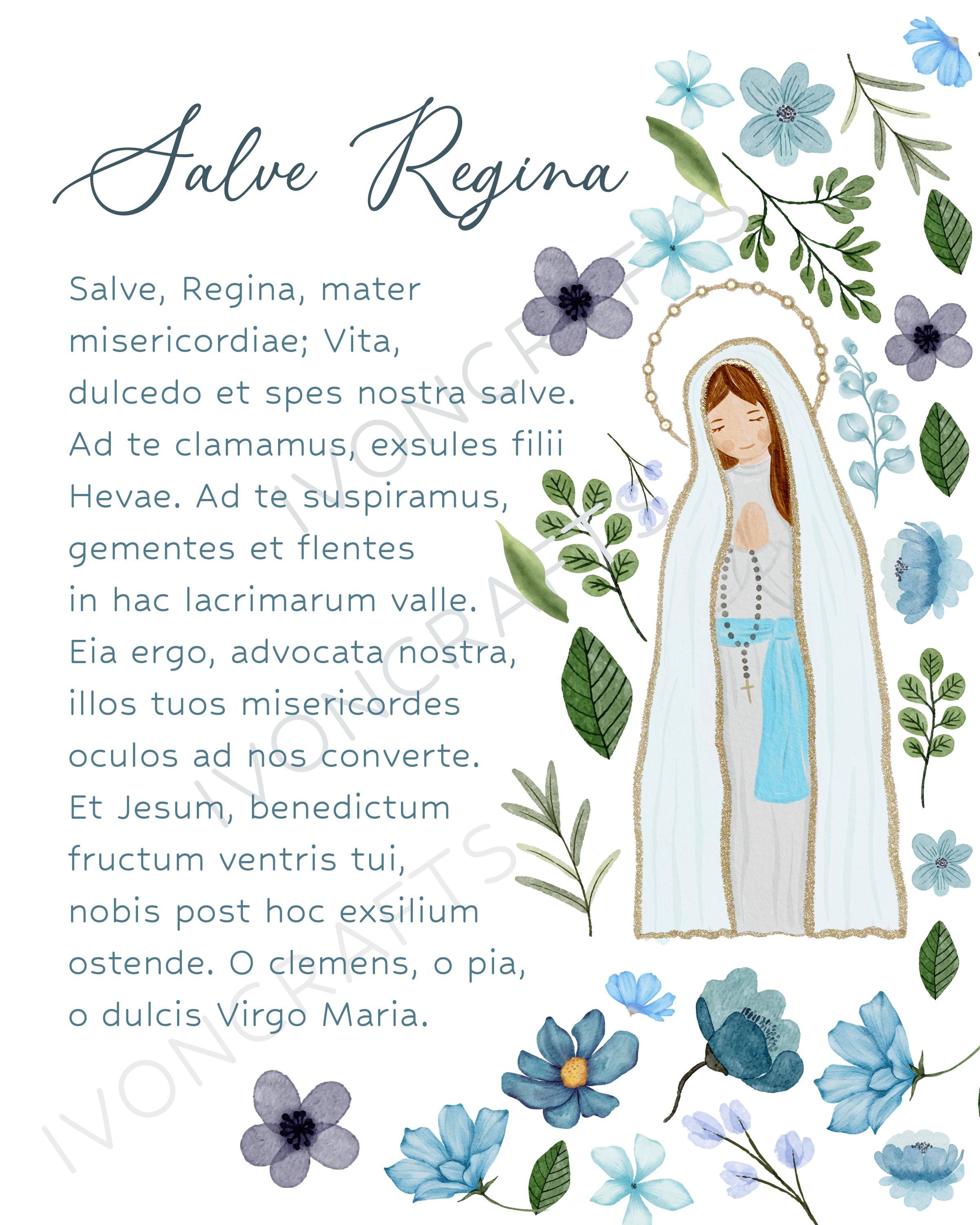 Salve Regina Printable Prayer - Traditional Latin Catholic Art - Hail ...