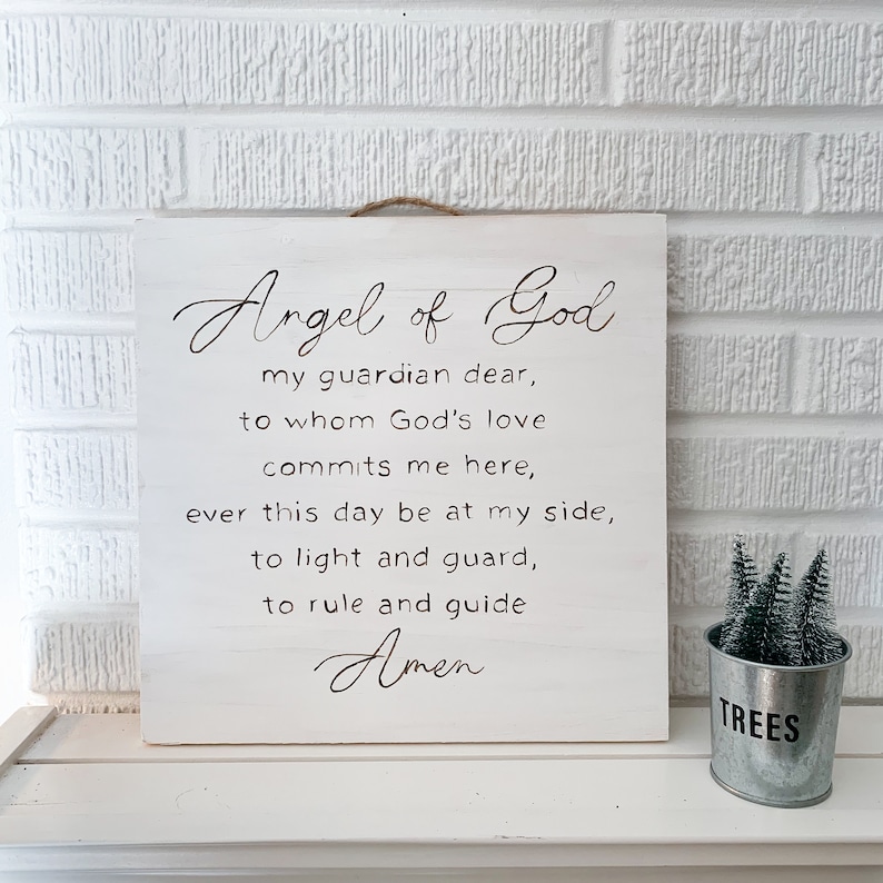 Guardian Angel Prayer Wall Decor Angel of God Prayer Hand-painted ...