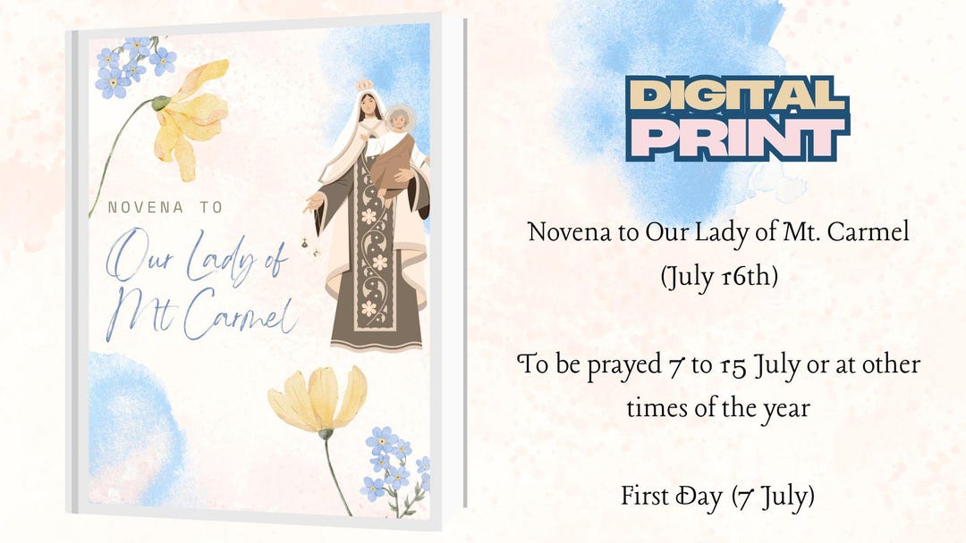 Our Lady of Mount Carmel Novena: Catholic Prayer Printable (digital ...