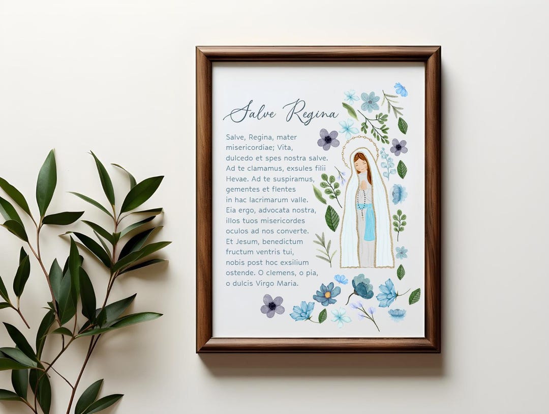 Salve Regina Printable Prayer - Traditional Latin Catholic Art - Hail ...