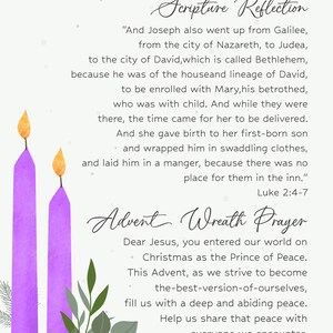 Printable Four-week Advent Candle Lighting & Prayer Guide for ...