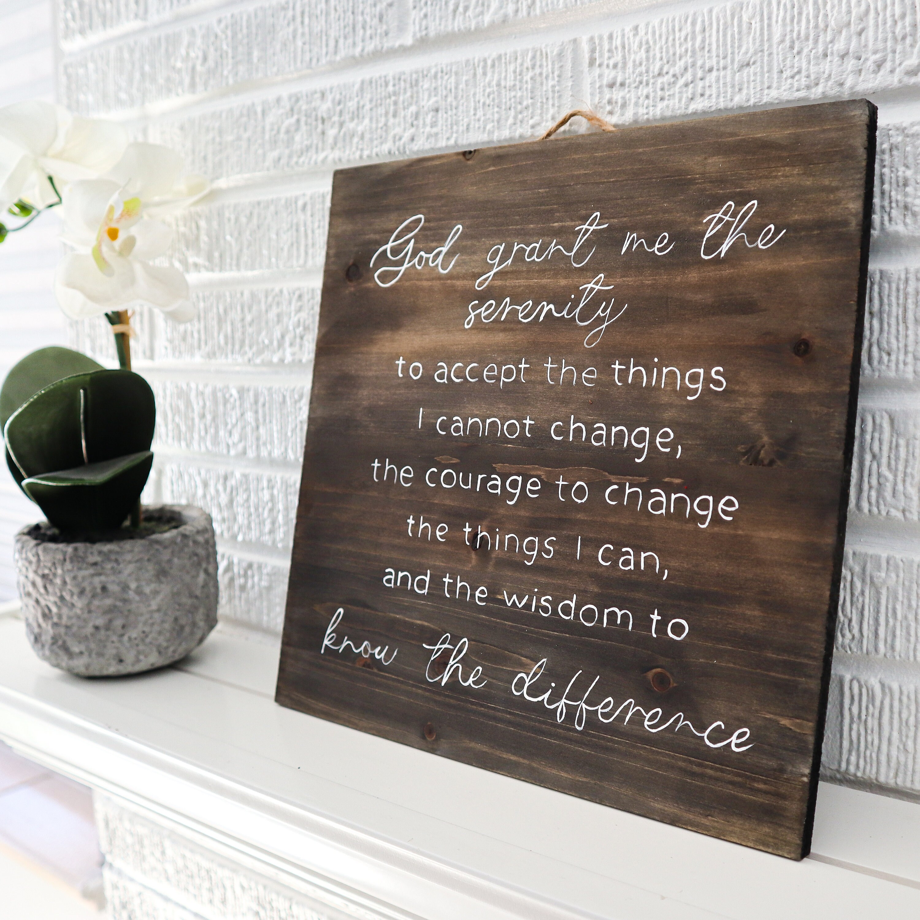 Serenity Prayer Wall Decor Sign Hand Painted Wooden Prayer - Etsy