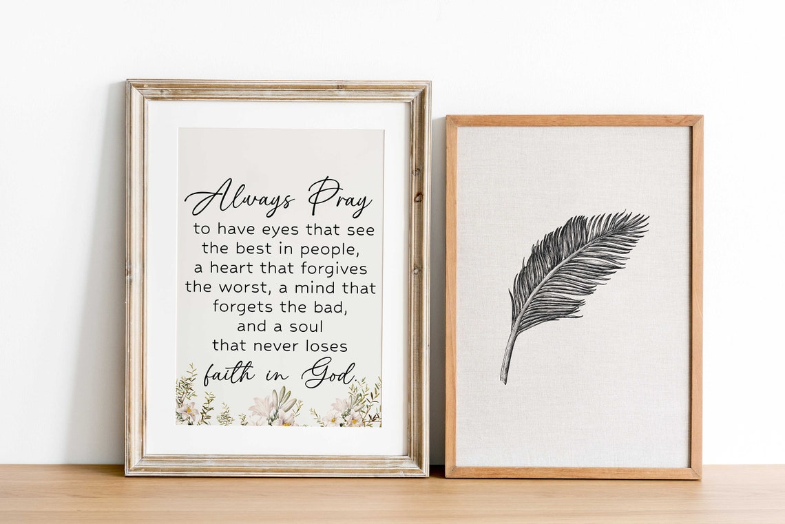 Always Pray Printable Prayer Wall Art--printable Prayer, Catholic Art ...