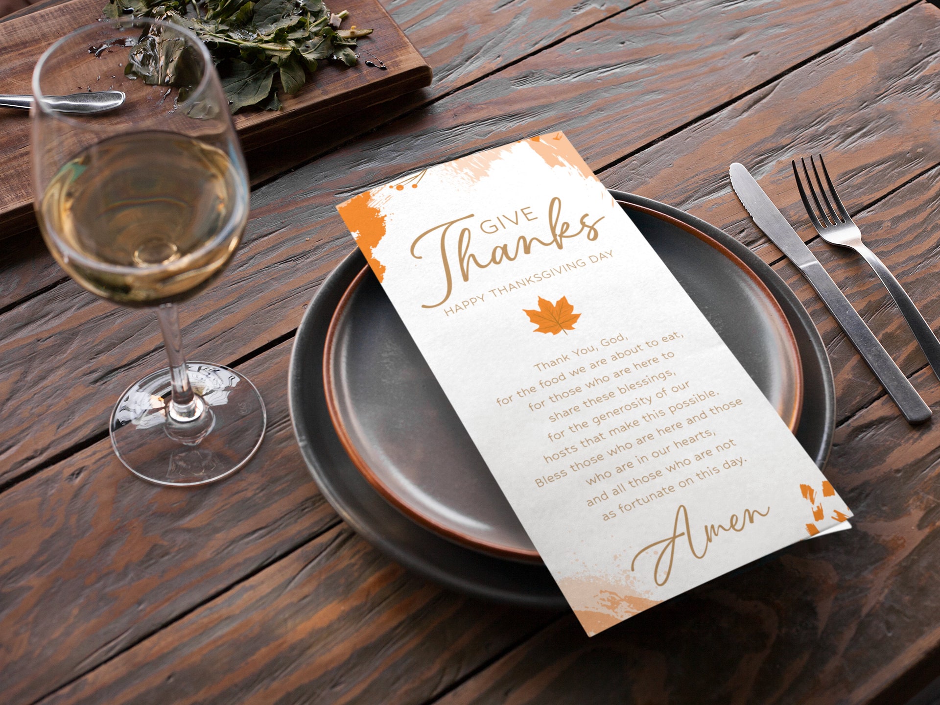 Spanish Thanksgiving Prayer Table Card With Name (digital Download) - Etsy