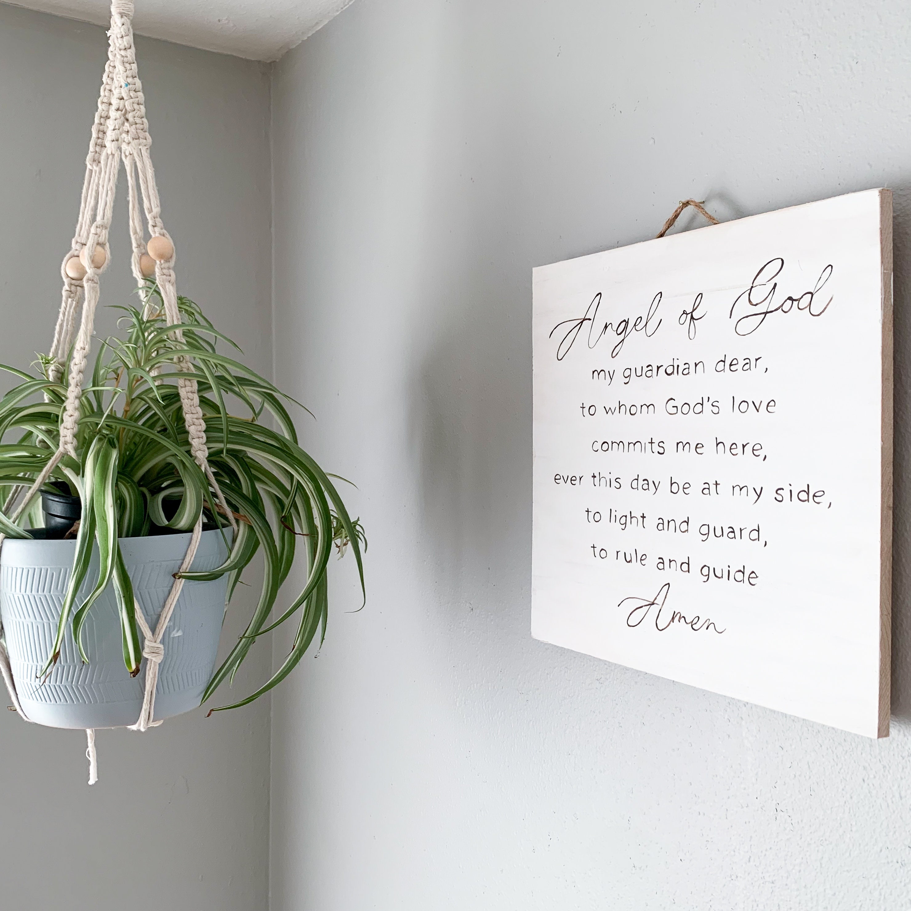 Guardian Angel Prayer Wall Decor Angel of God Prayer Hand-painted ...