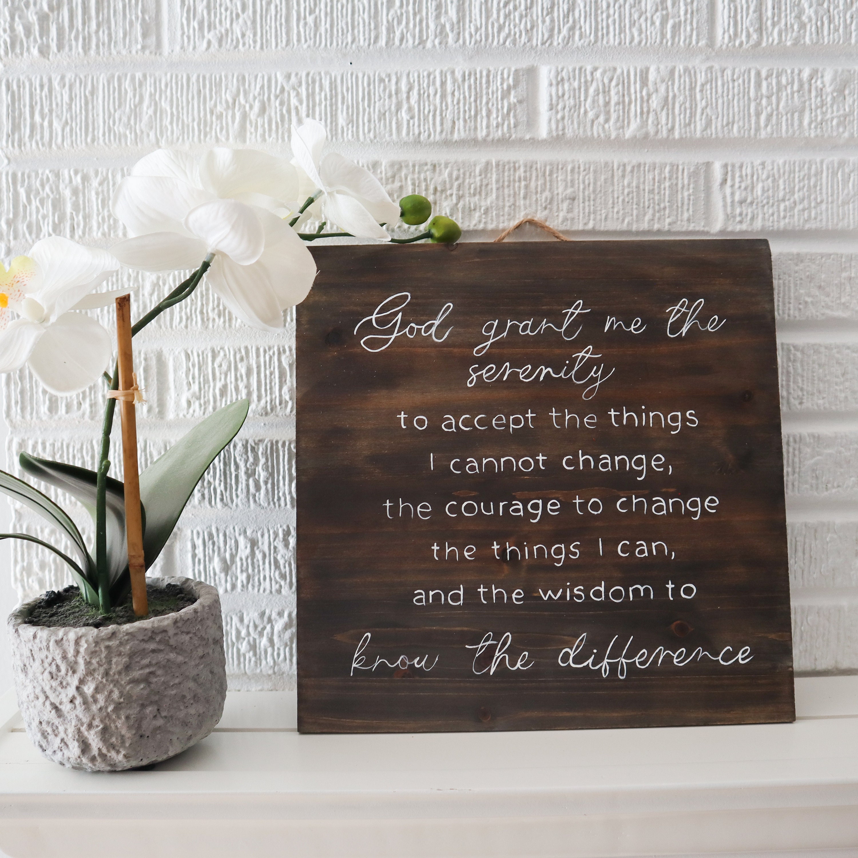 Serenity Prayer Wall Decor Sign - Hand Painted Wooden Prayer - Etsy