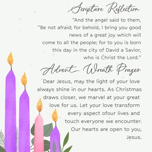 Printable Four-week Advent Candle Lighting & Prayer Guide for ...