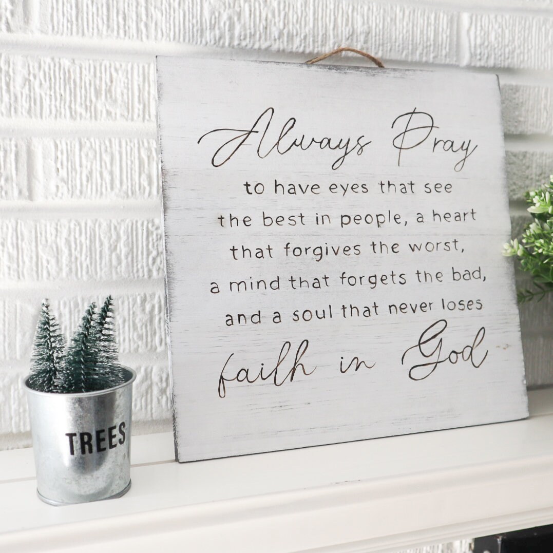 Always Pray Wooden Sign Hand-painted Prayer - Etsy