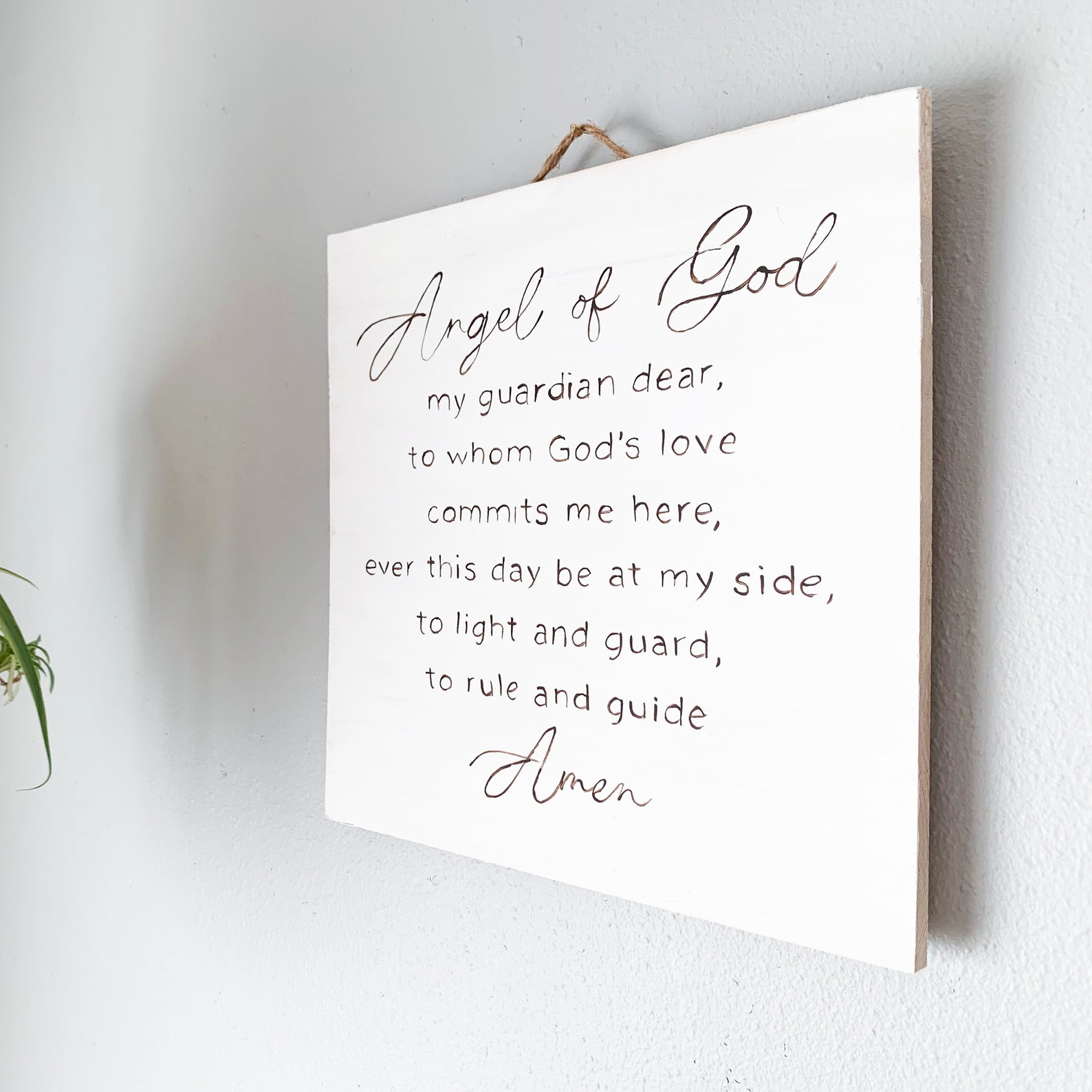 Guardian Angel Prayer Wall Decor Angel of God Prayer Hand-painted ...