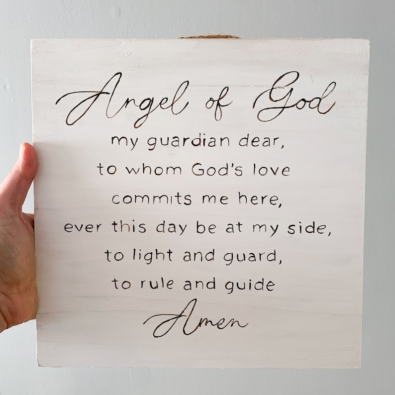Guardian Angel Prayer Wall Decor Angel of God Prayer Hand-painted ...