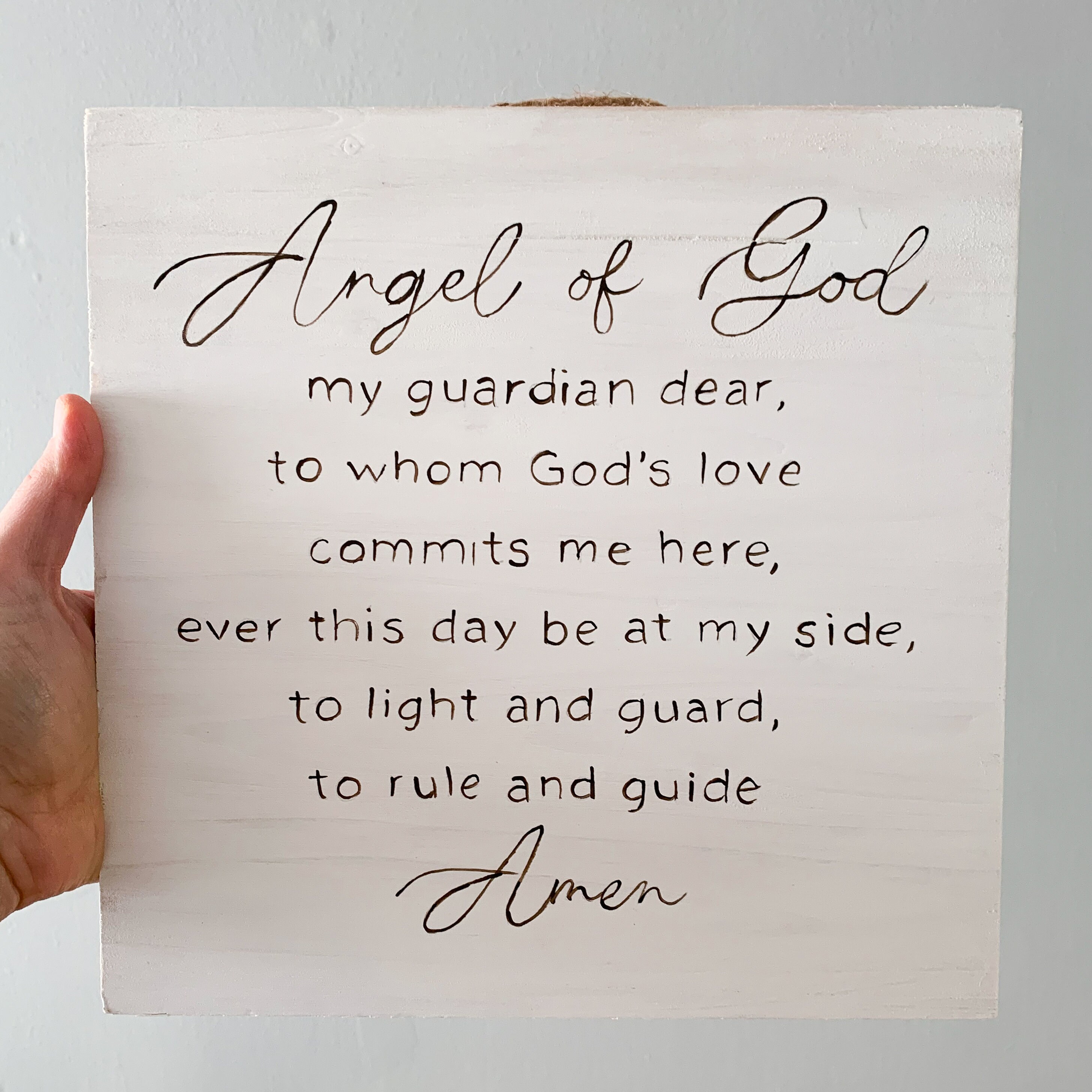 Guardian Angel Prayer Wall Decor Angel of God Prayer Hand-painted ...
