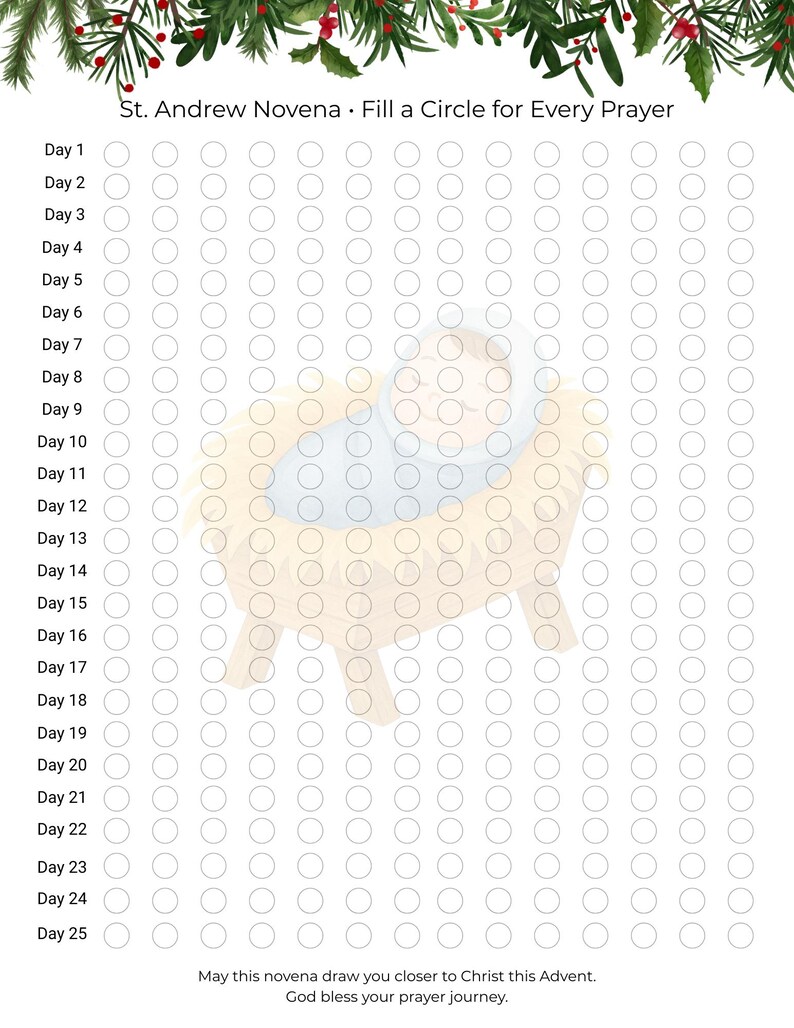 St. Andrew Christmas Novena Printable + Prayer Tracker | Advent Novena ...
