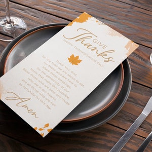 Spanish Thanksgiving Prayer Table Card With Name (digital Download) - Etsy