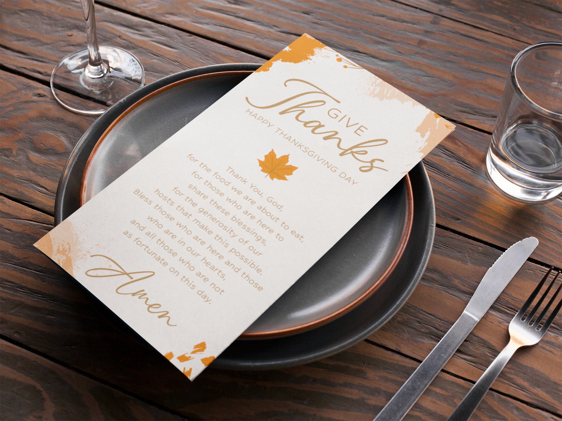 Spanish Thanksgiving Prayer Table Card With Name (digital Download) - Etsy