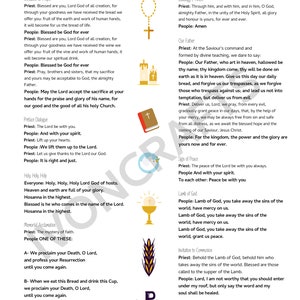 Catholic Mass Prayers and Responses Art Print (digital Download) - Etsy