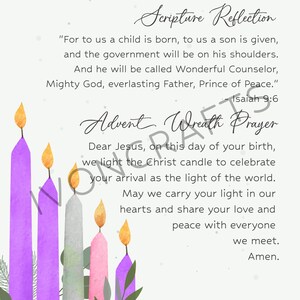 Printable Four-week Advent Candle Lighting & Prayer Guide for ...