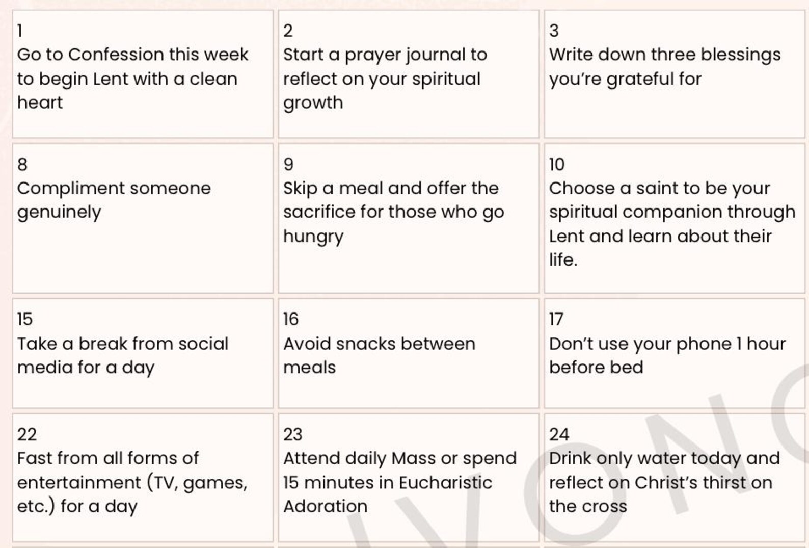 40 Days of Lent Printable | Lenten Challenge | Catholic Lent Calendar ...