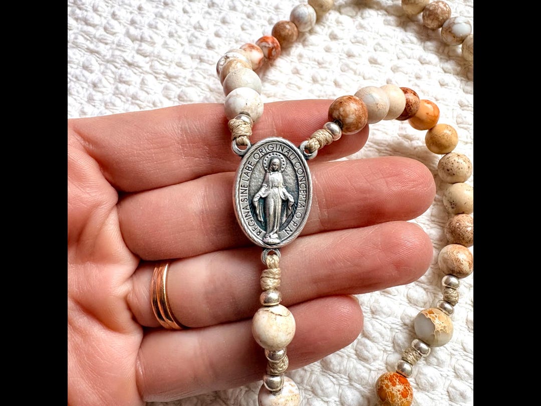 Catholic Rosary With Natural Stone Beads | Earth Tone Rosary ...