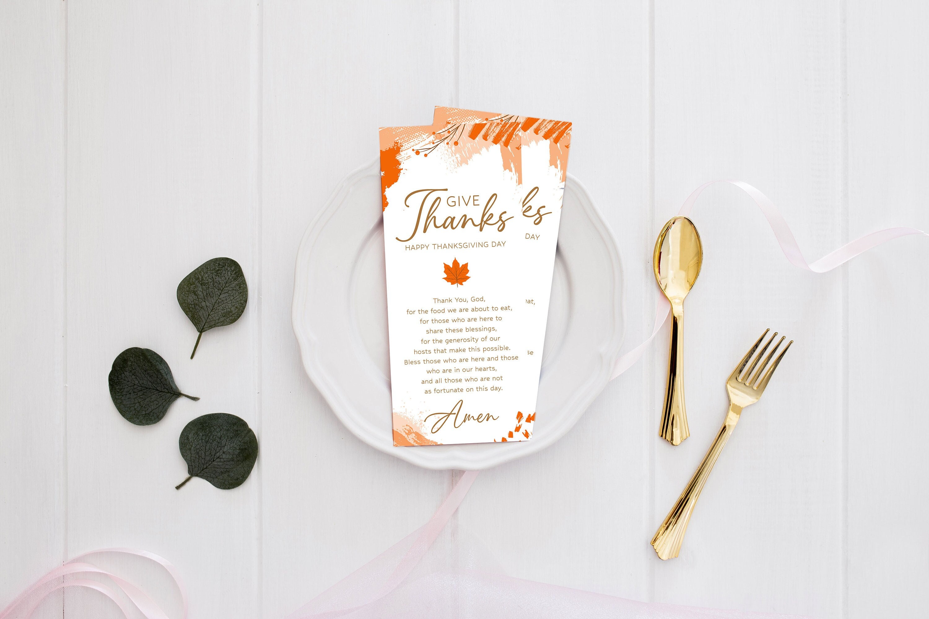 Spanish Thanksgiving Prayer Table Card With Name (digital Download) - Etsy