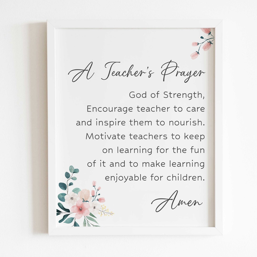 Teacher Appreciation Gifts: A Prayer Wall Art Printable for Educators ...