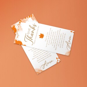 Spanish Thanksgiving Prayer Table Card With Name (digital Download) - Etsy