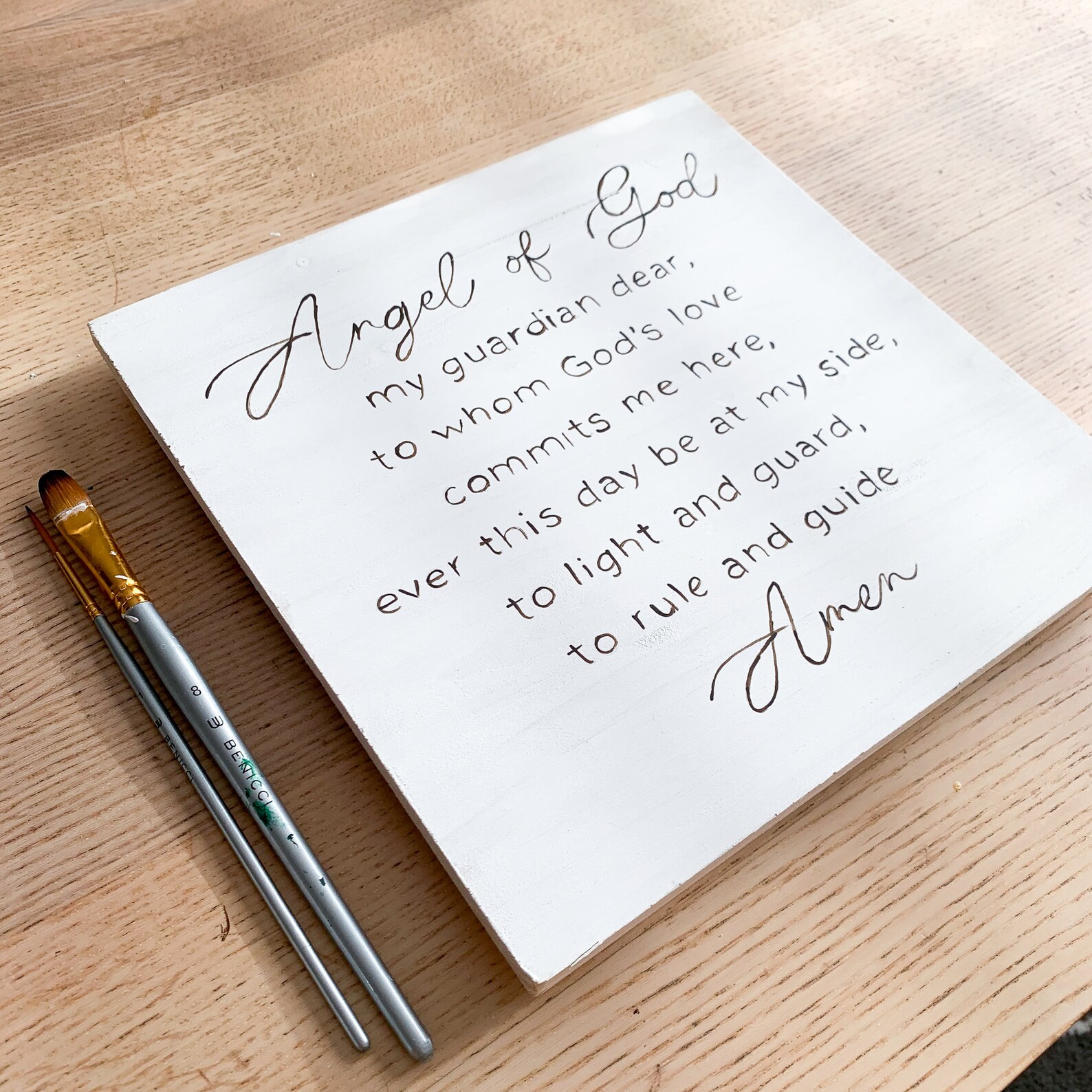 Guardian Angel Prayer Wall Decor Angel of God Prayer Hand-painted ...