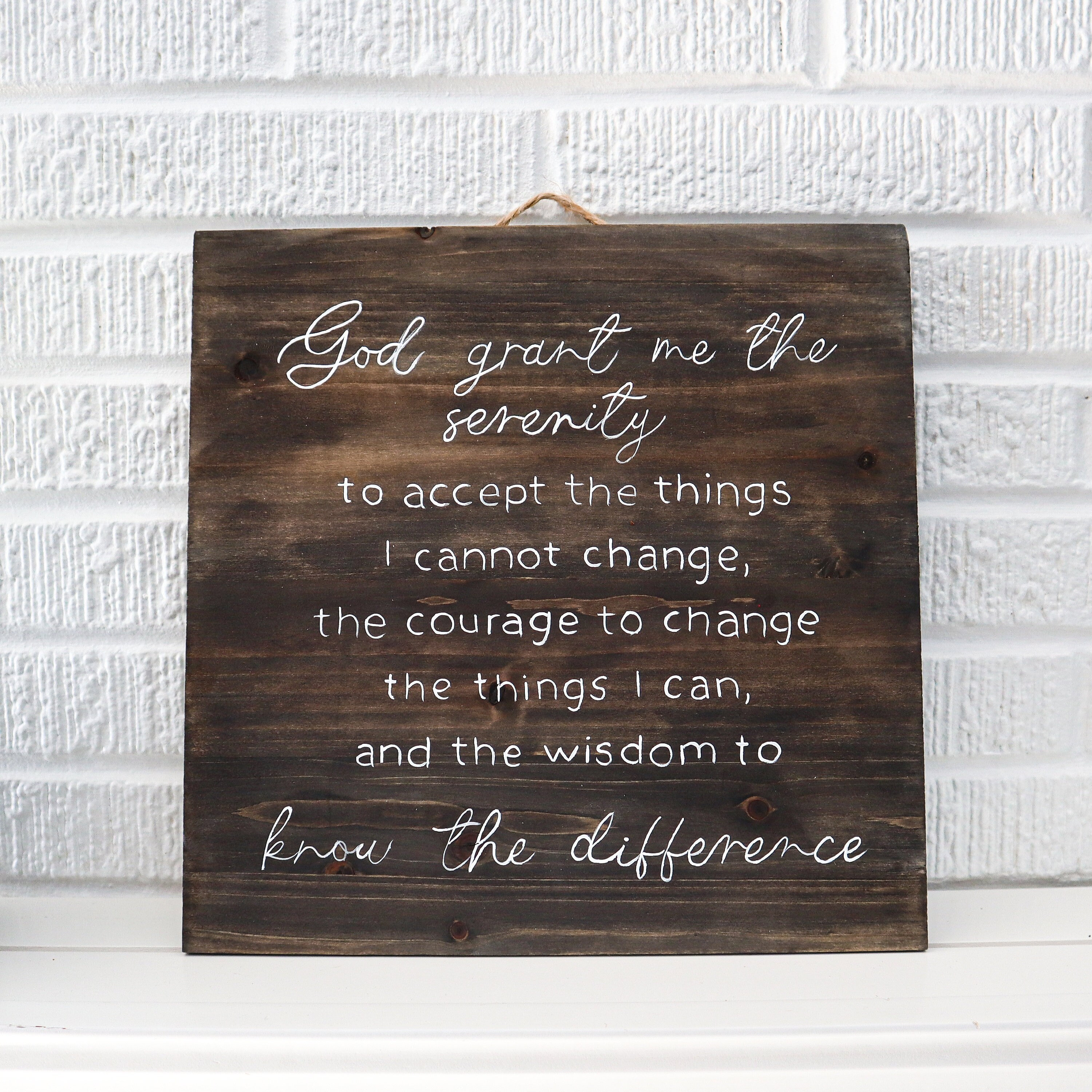Serenity Prayer Wall Decor Sign - Hand Painted Wooden Prayer - Etsy