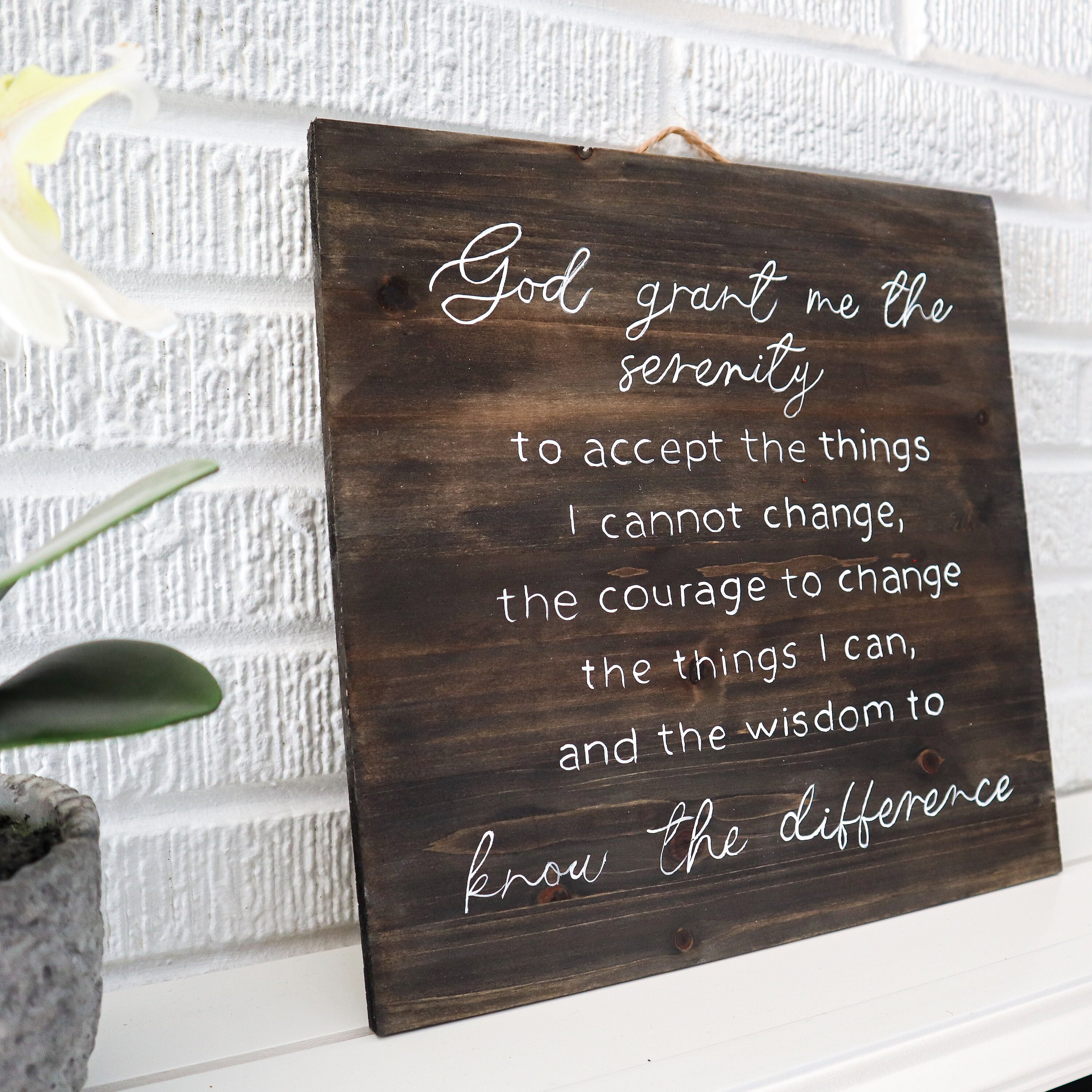 Serenity Prayer Wall Decor Sign Hand Painted Wooden Prayer - Etsy