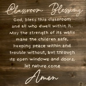 Classroom Prayer Blessing for Teachers Teacher's Prayer - Etsy