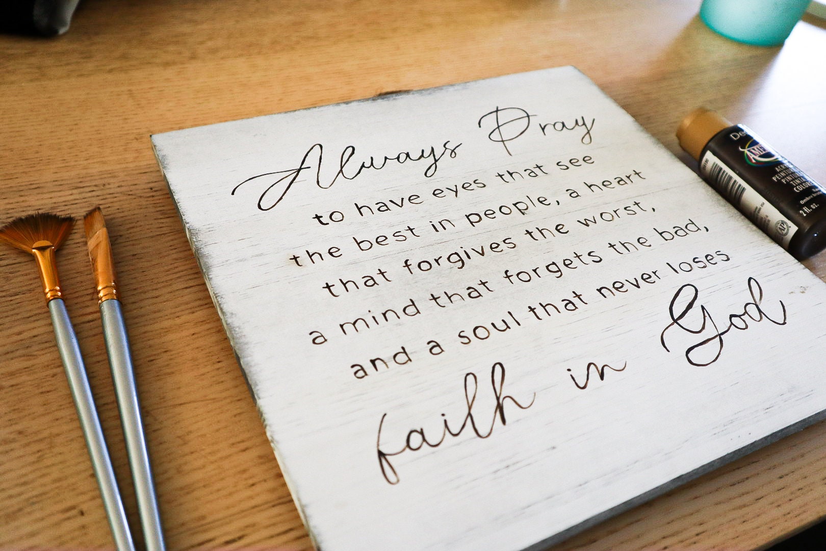 Always Pray Wooden Sign Hand-painted Prayer - Etsy
