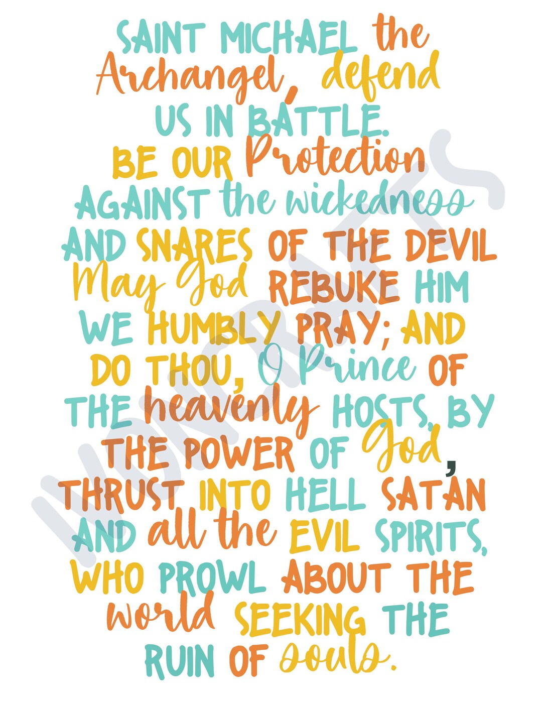 St. Michael Prayer Printable for Kids - Catholic Kids Prayer, Catholic ...