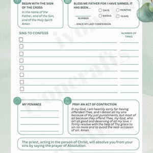 My Confession Guide Printable - Catholic Confession Sheet - Sacrament ...