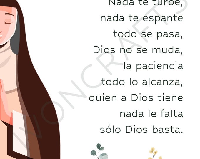 Nada Te Turbe, Nada Te Espante - Original Handwriting/ St. Teresa of ...
