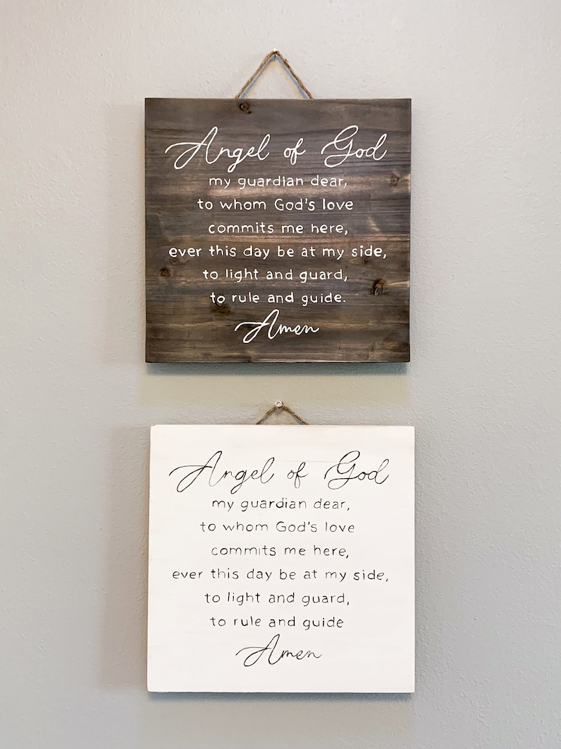 Guardian Angel Prayer Wall Decor Angel of God Prayer Hand-painted ...
