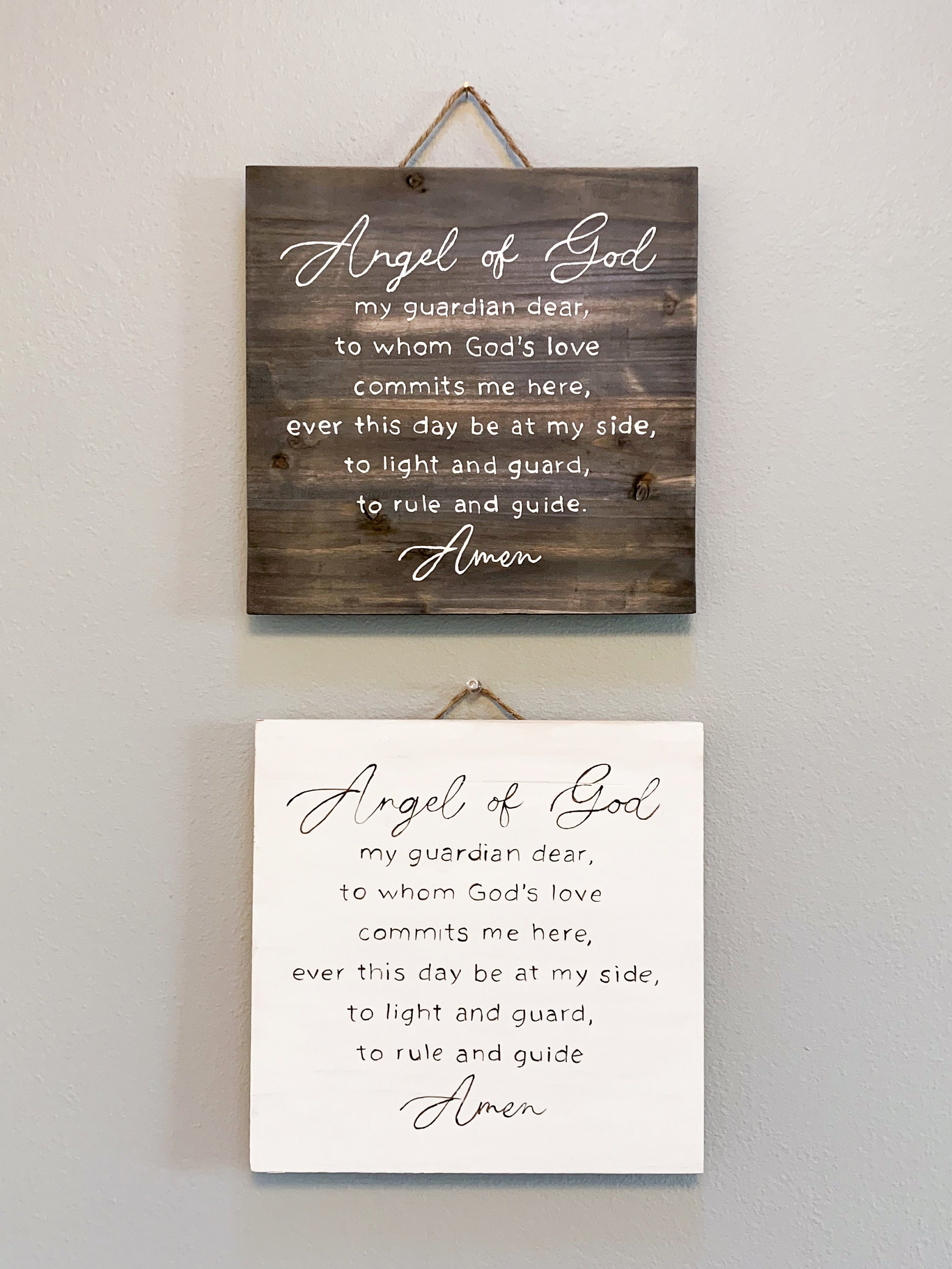 Guardian Angel Prayer Wall Decor Angel of God Prayer Hand-painted ...