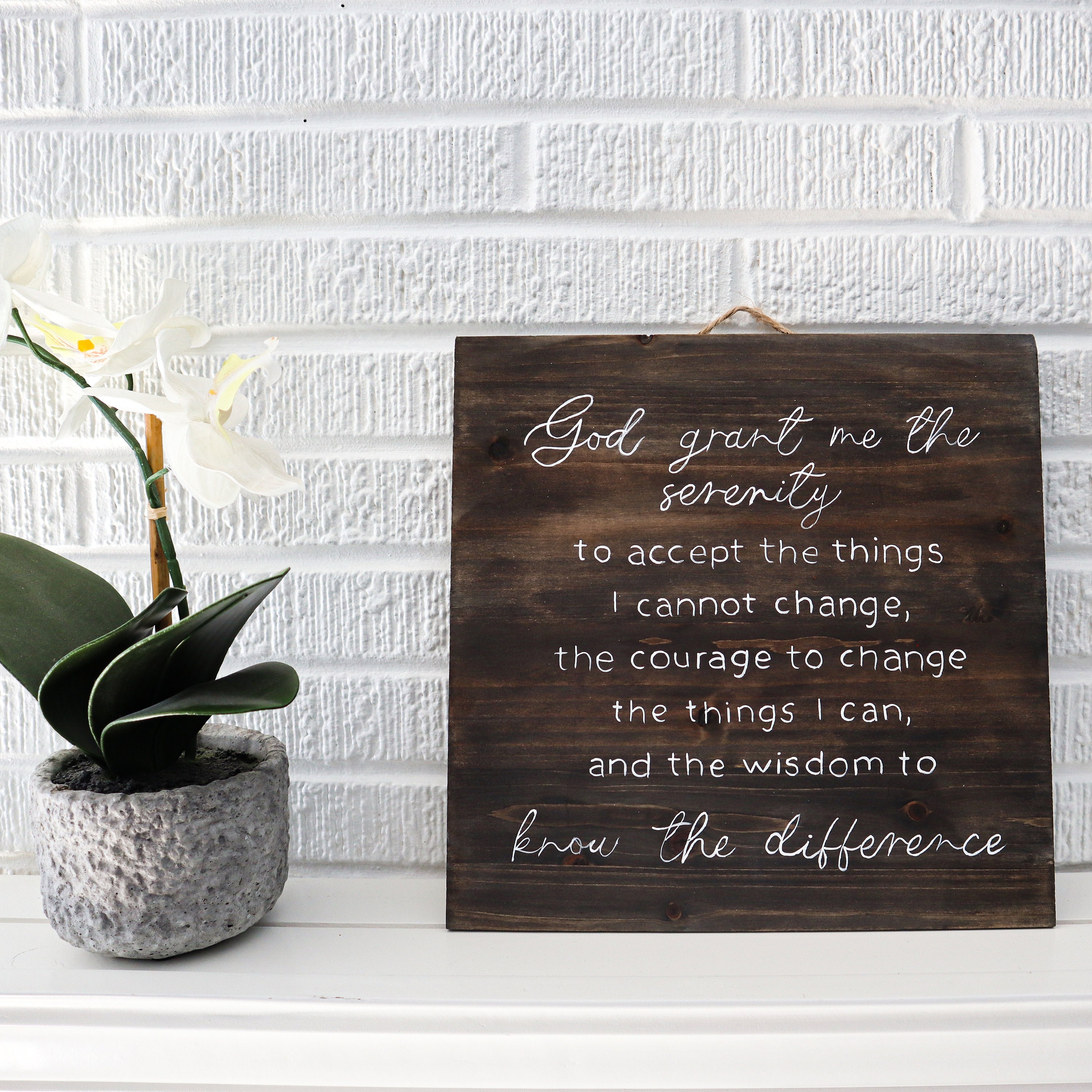 Serenity Prayer Wall Decor Sign Hand Painted Wooden Prayer - Etsy