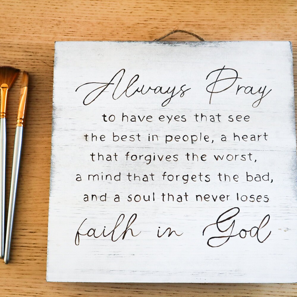 Always Pray Wooden Sign Hand-painted Prayer - Etsy