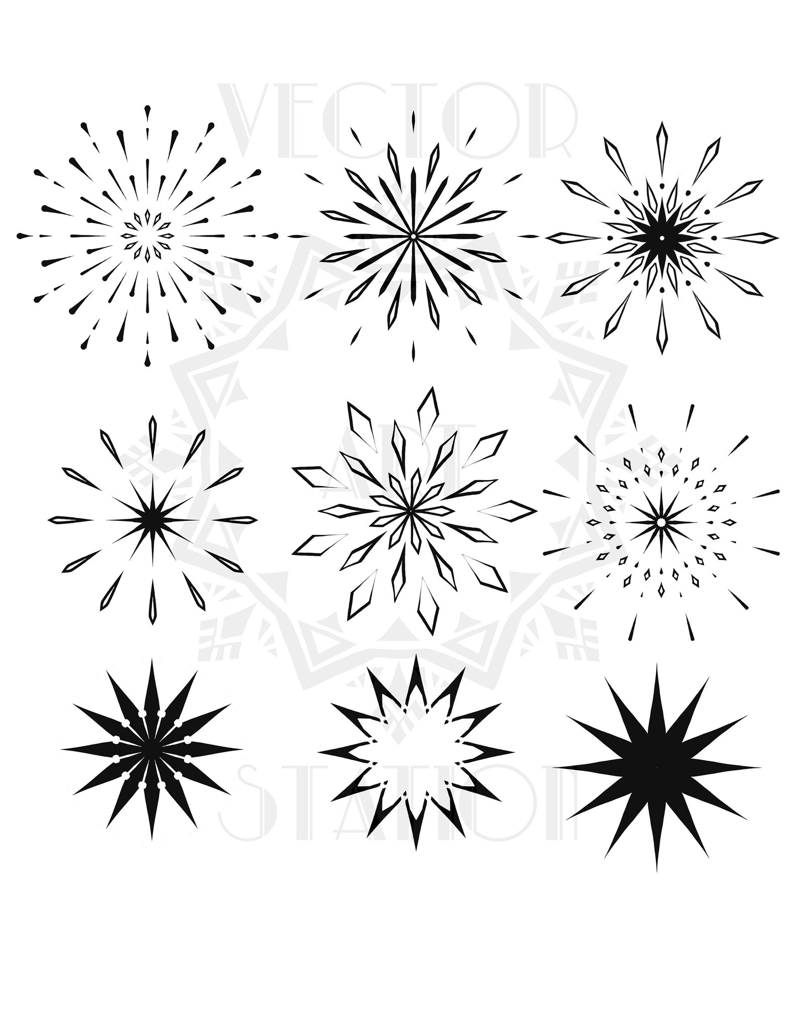 SVG DXF Star Starburst Firework Vector Files for Cricut Laser - Etsy