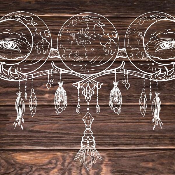 Triple Moon Svg - Etsy