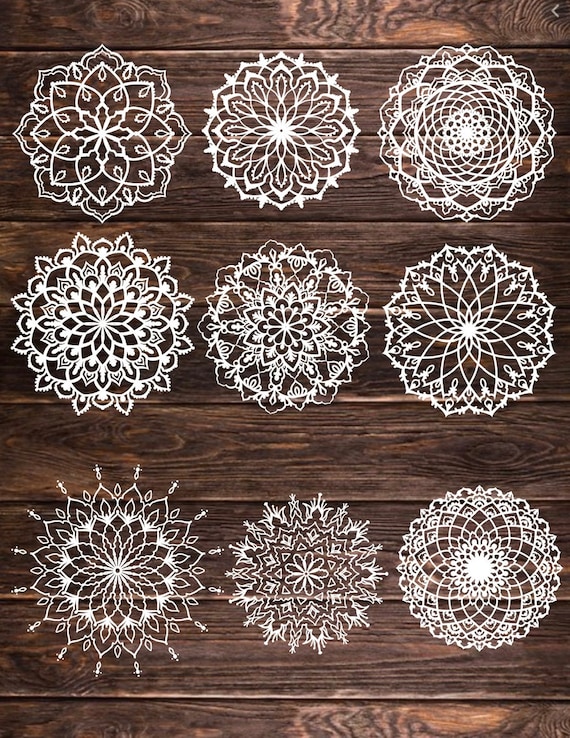 9 Vector Mandala Files SVG DXF PNG and Jpeg Mandalas for - Etsy