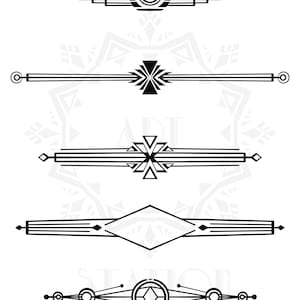 Vector Header Art Deco 5 SVG Files, DXF, PNG, Jpeg Files for Cricut ...