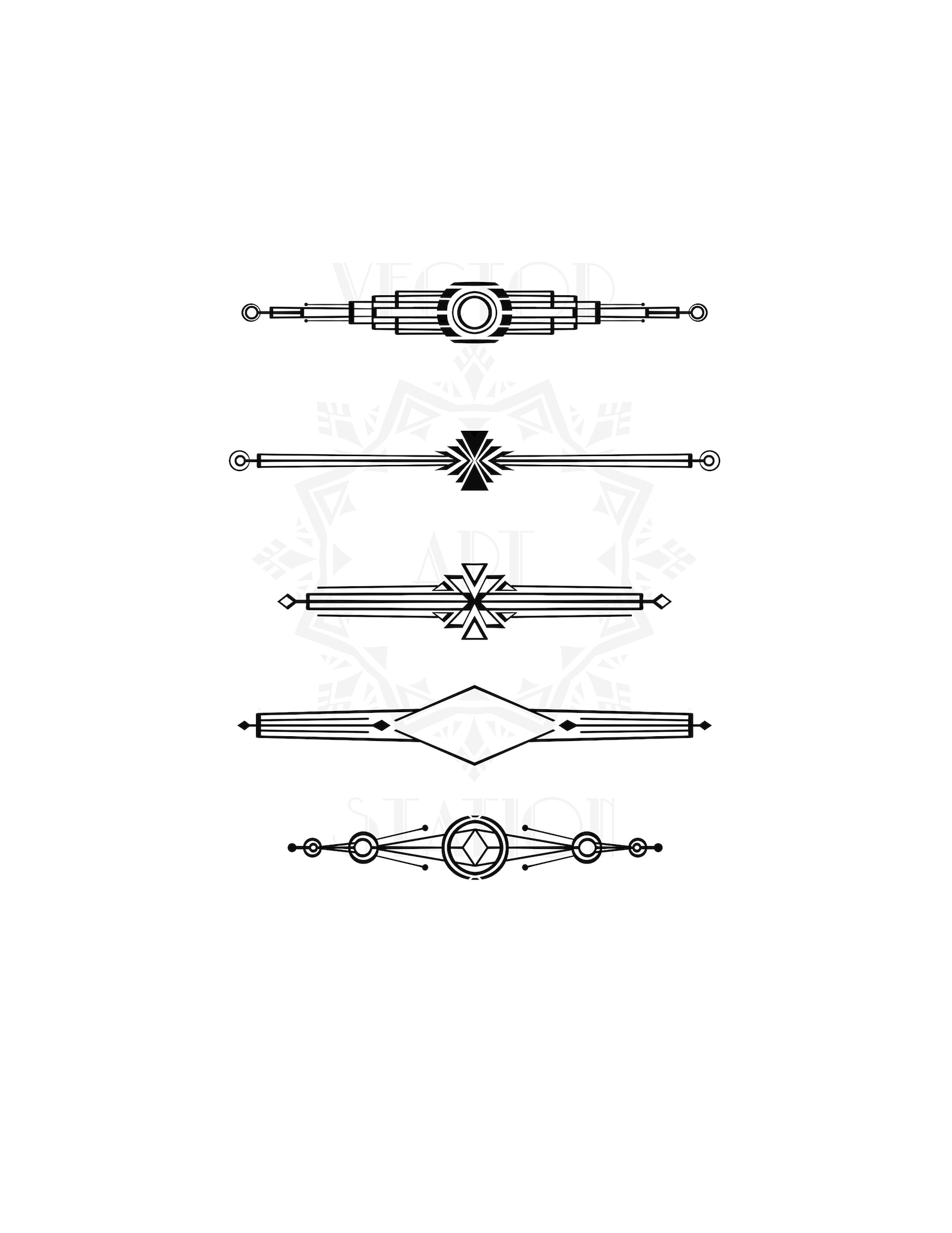 Art Deco Vector Art Deco 5 SVG Files, DXF, PNG, Jpeg Files for Cricut ...